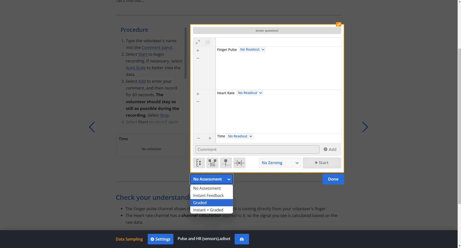 Configure Example Data in a Data Recording Panel within Lt | ADInstruments